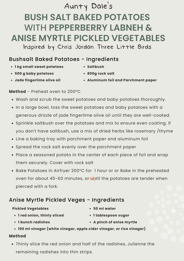 RECIPE BUNDLE - Salt Baked Potatoes, Pepperberry Labneh & Anise Myrtle ...